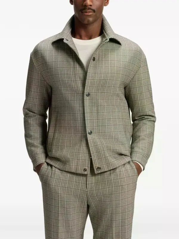 BOSS Craig Checked-pattern Buttoned Jacket