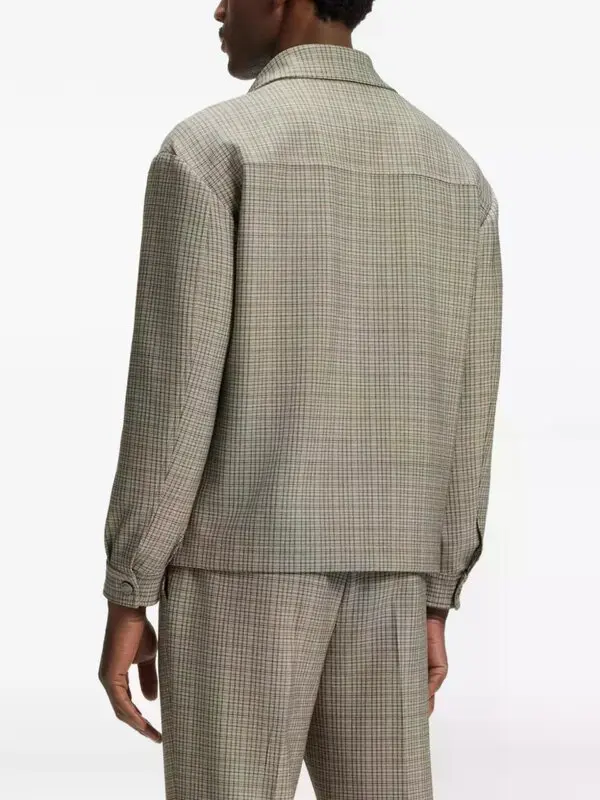 BOSS Craig Checked-pattern Buttoned Jacket