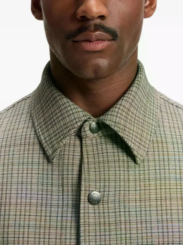 BOSS Craig Checked-pattern Buttoned Jacket