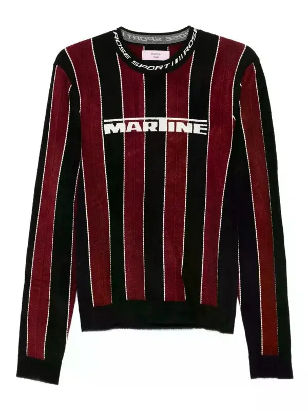 Martine Rose Striped Logo-print Sweater - Black