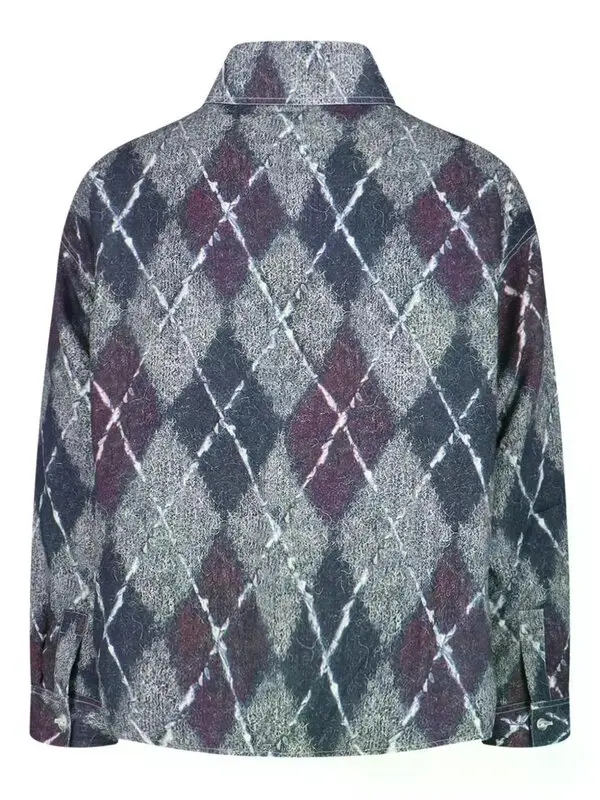 BONSAI Diamond Texture Shirt Jacket - Grey