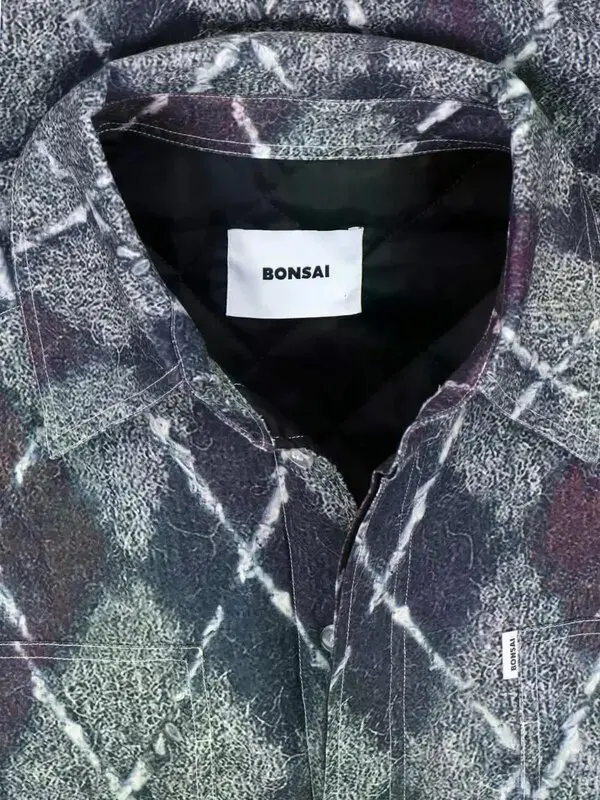 BONSAI Diamond Texture Shirt Jacket - Grey