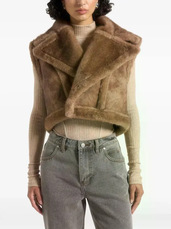 Manière De Voir Kena Suede-effect Jacket With Detachable Sleeves