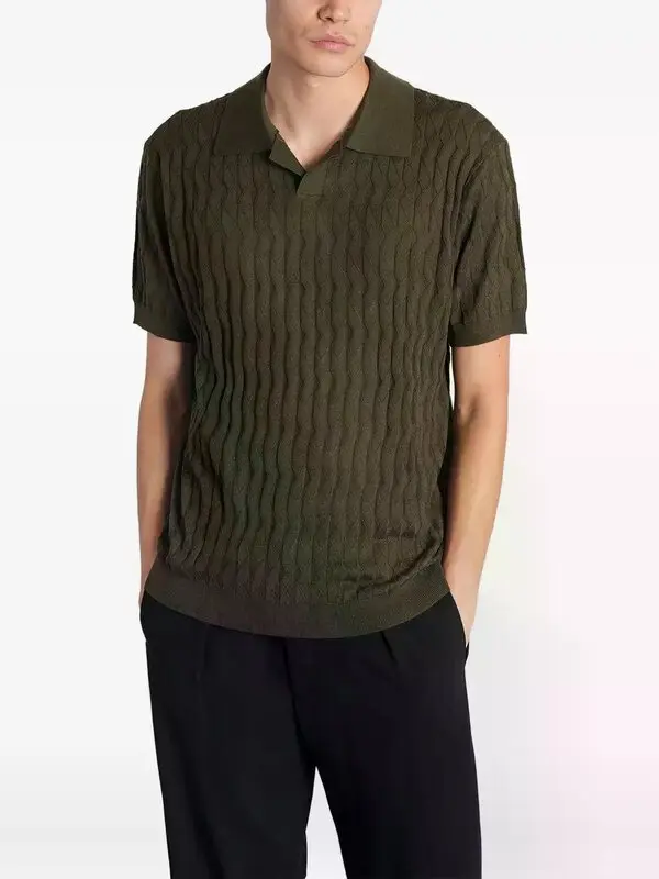Emporio Armani Textured Polo Shirt - Green