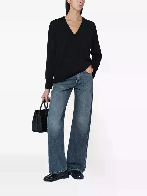 ROBERTO COLLINA V-neck Cuffed Pullover