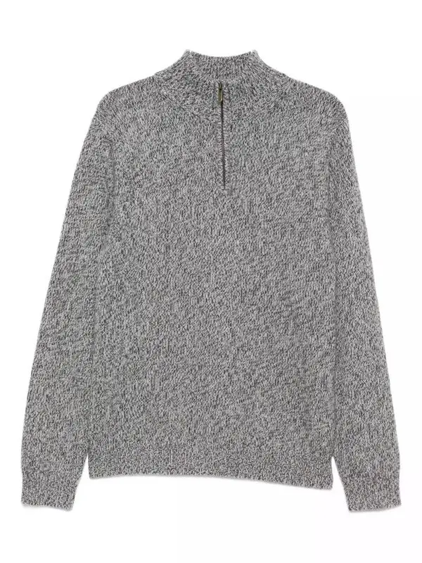 Eric Bompard Marl Zip-fastening Sweater - Grey