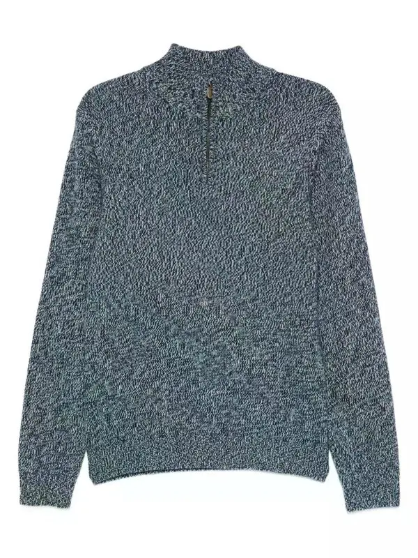 Eric Bompard Marl Zip-fastening Sweater - Blue
