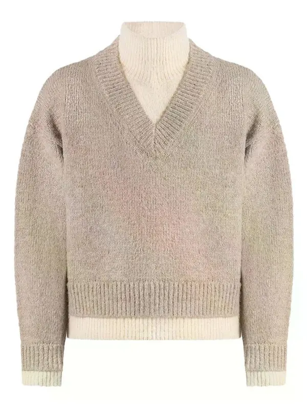 Manière De Voir Jacques Double-layered V-neck Sweater
