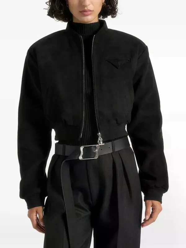 Manière De Voir Monique Wide-shoulder Zip Jacket - Black
