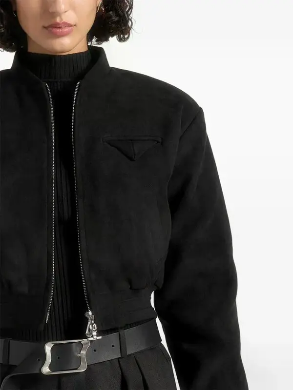 Manière De Voir Monique Wide-shoulder Zip Jacket - Black