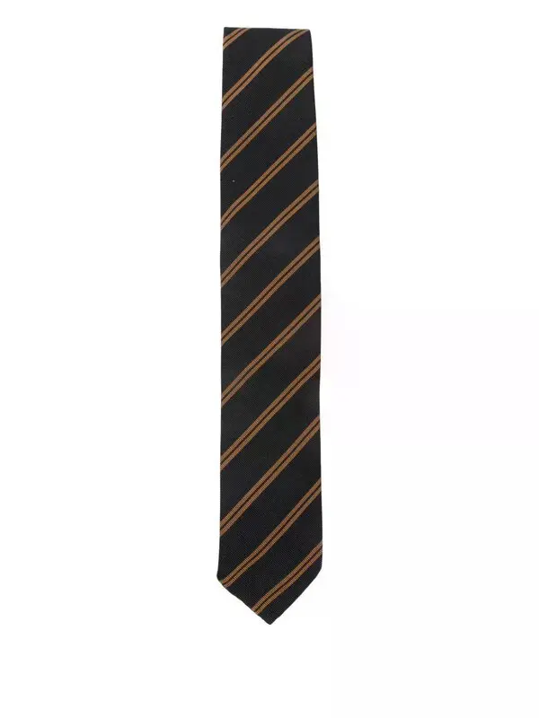 LARDINI Striped Tie - Black