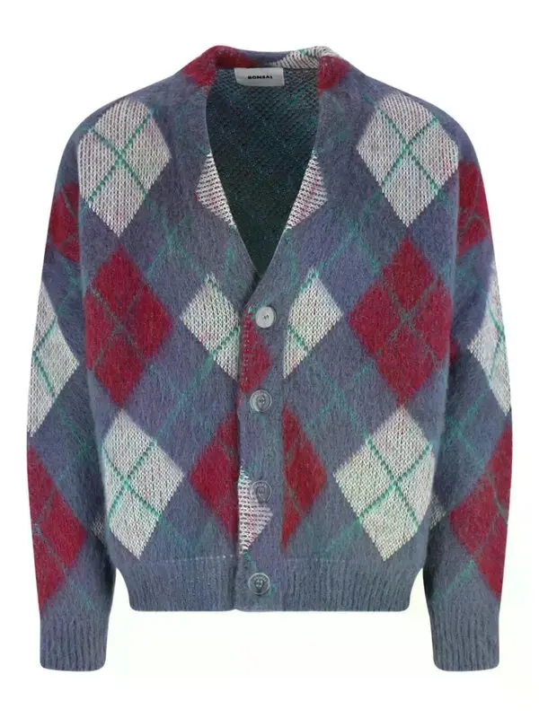 BONSAI Argyle-knit Cardigan - Blue