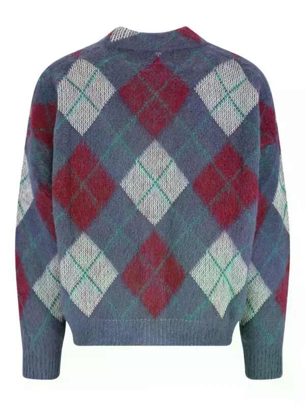 BONSAI Argyle-knit Cardigan - Blue