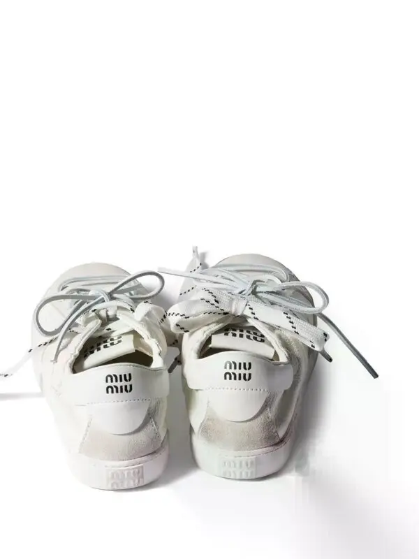 Miu Miu Deco Leather Sneakers - White