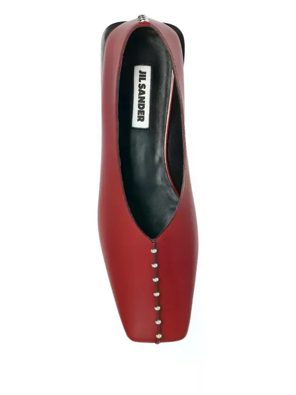 JIL SANDER Stud-detail Leather Ballet Flats