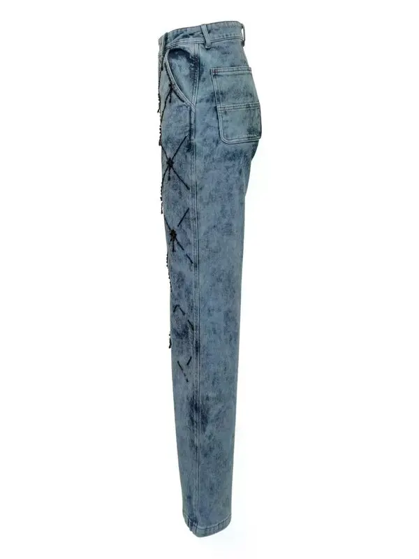 DES_PHEMMES Embroidered Jeans