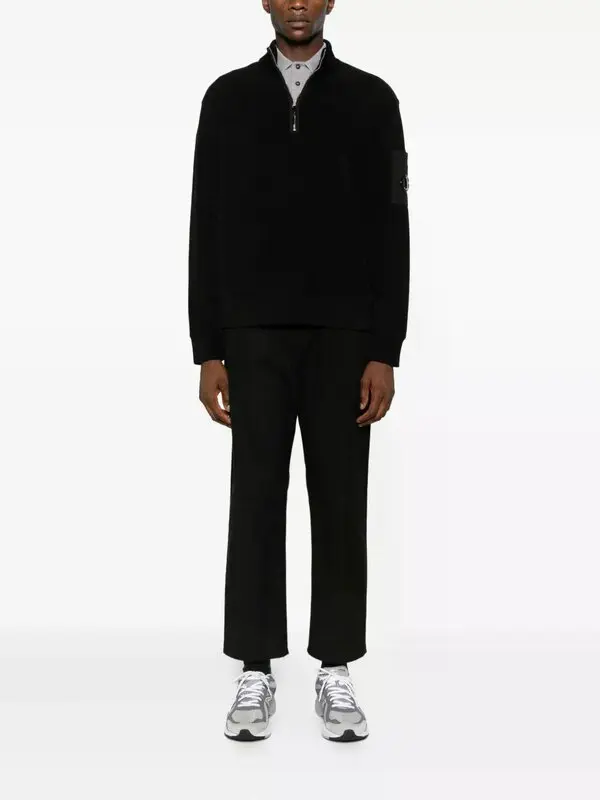 C.P. COMPANY Lens-detail Half-zip Sweater - Black