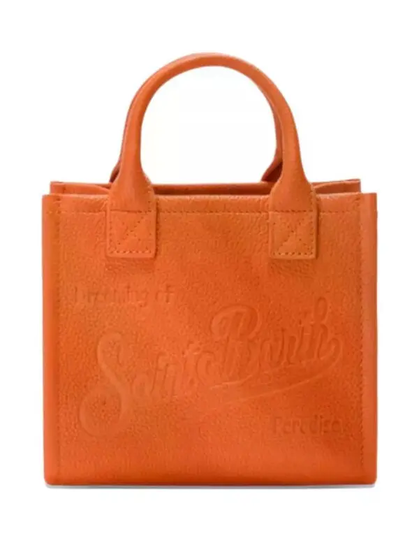 MC2 SAINT BARTH Embossed-logo Mini Tote Bag - Orange