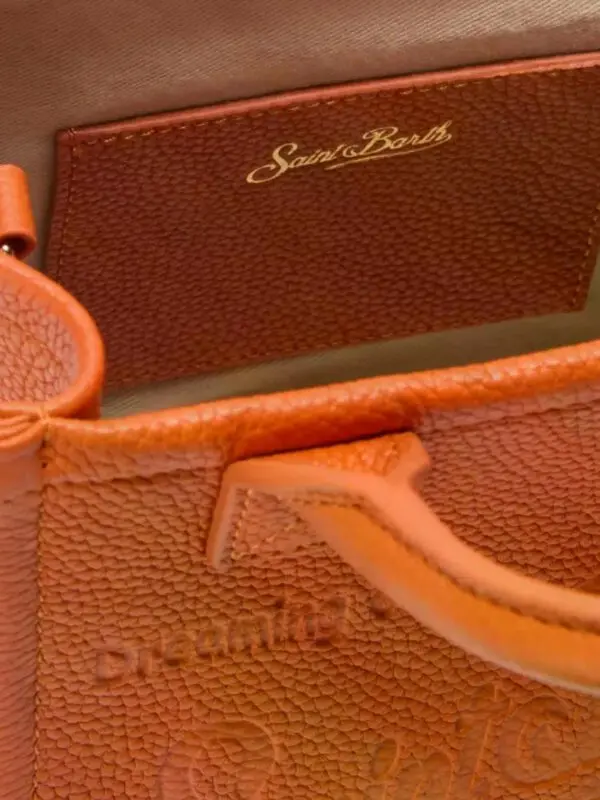 MC2 SAINT BARTH Embossed-logo Mini Tote Bag - Orange