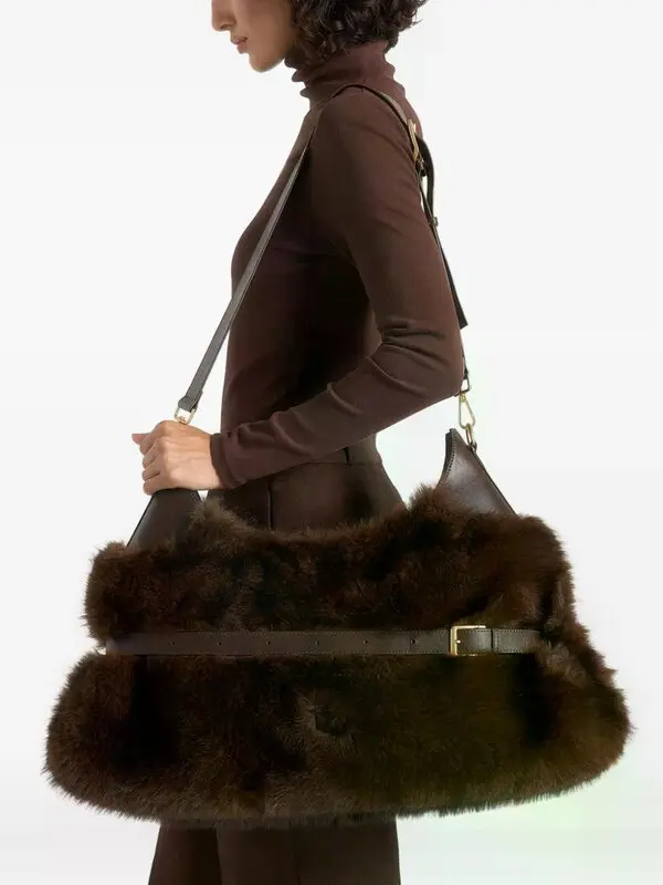 Manière De Voir Cali Fur Panel Duffle Bag