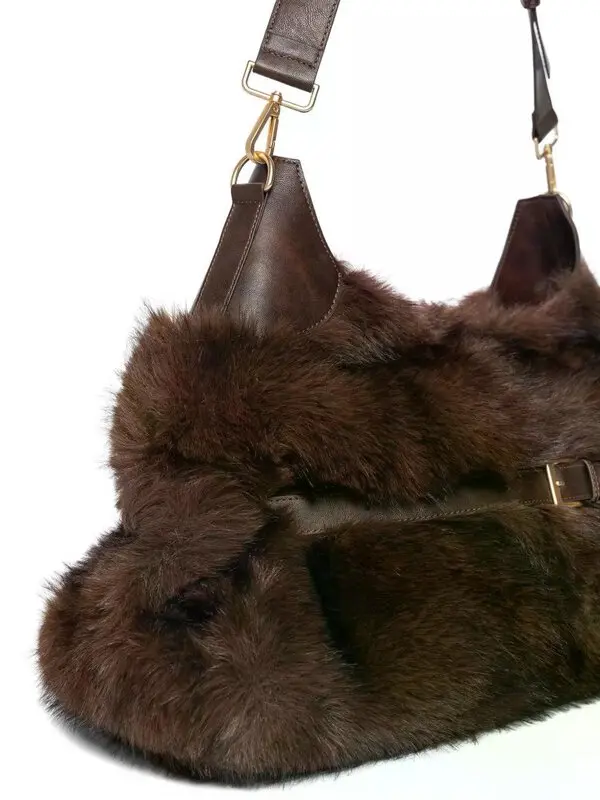 Manière De Voir Cali Fur Panel Duffle Bag