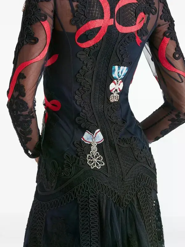Temperley London - Diamantine Tattoo Dress - Navy - UK16
