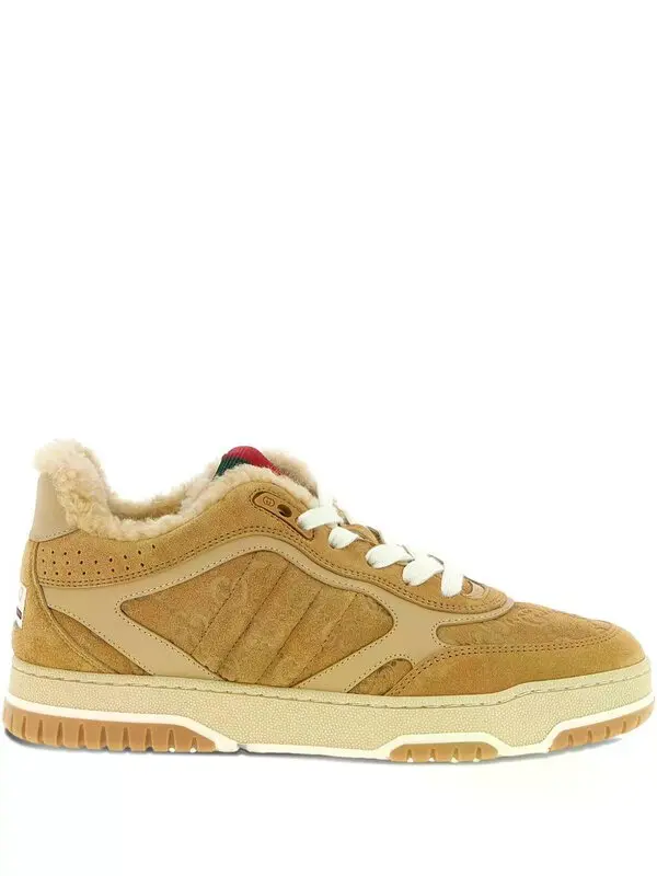 Gucci Re-web Suede Leather Sneakers - Neutrals