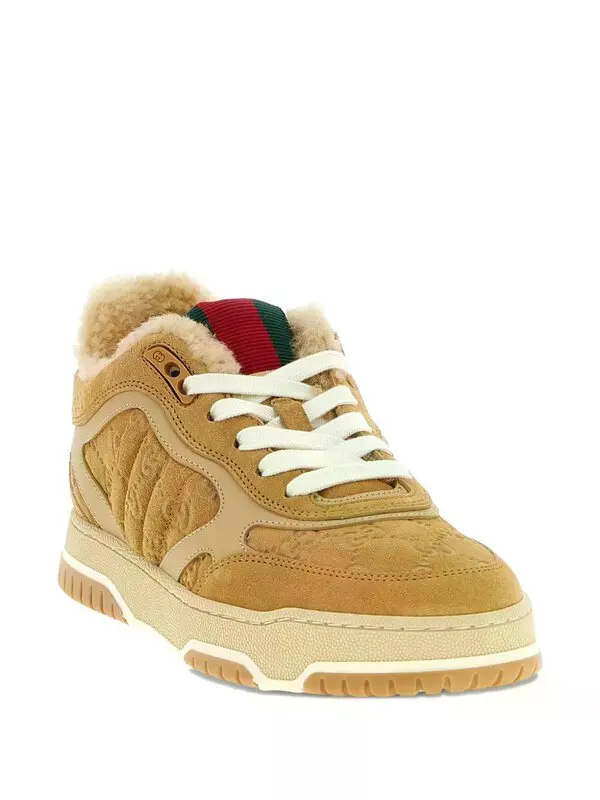 Gucci Re-web Suede Leather Sneakers - Neutrals