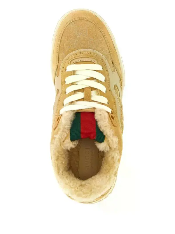 Gucci Re-web Suede Leather Sneakers - Neutrals