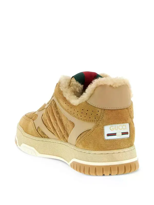 Gucci Re-web Suede Leather Sneakers - Neutrals