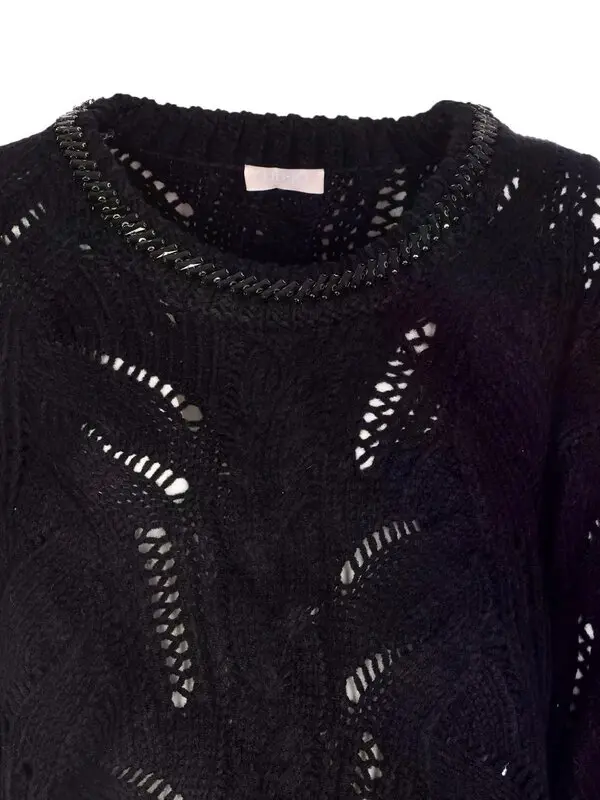 Liu Jo Knitted Sweater With Chain Embellishments