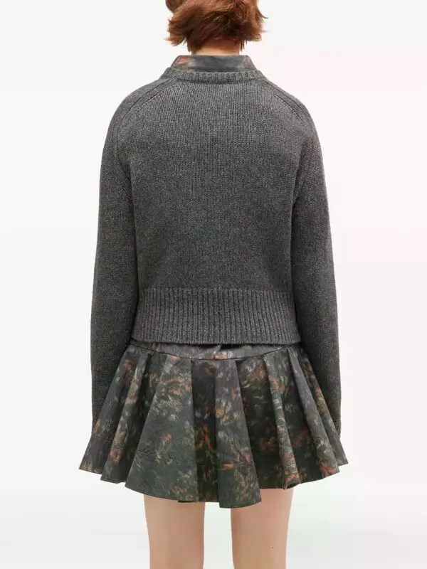 GANNI Deep V-neck Sweater - Grey