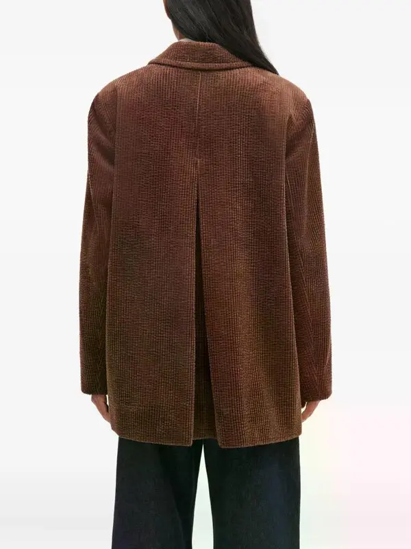 GANNI Long-sleeve Corduroy Blazer - Brown