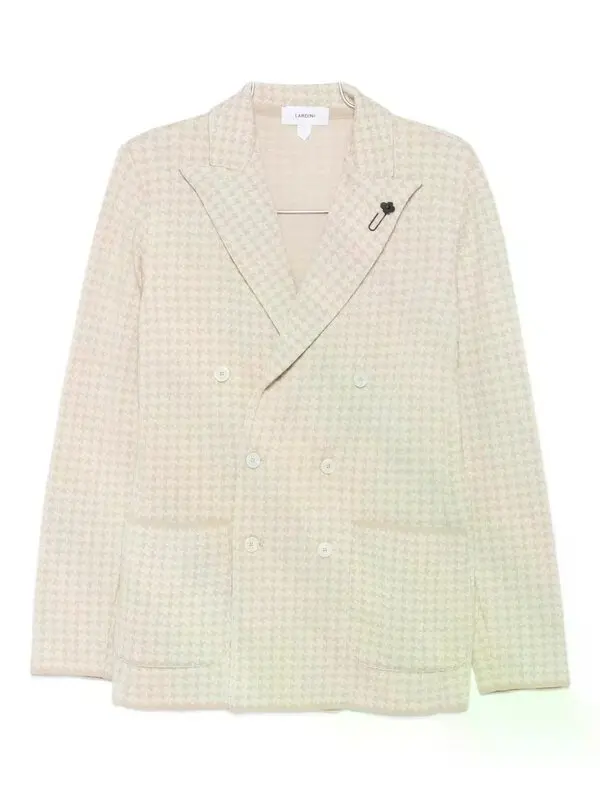 LARDINI Double-breasted Houndstooth Jacket