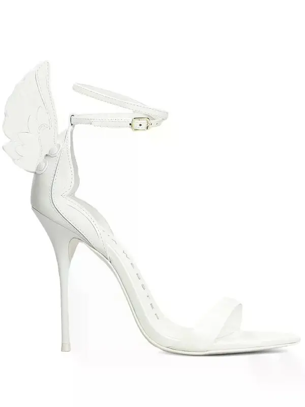 SOPHIA WEBSTER 100mm Cherub Wings-detail Heeled Sandals - White