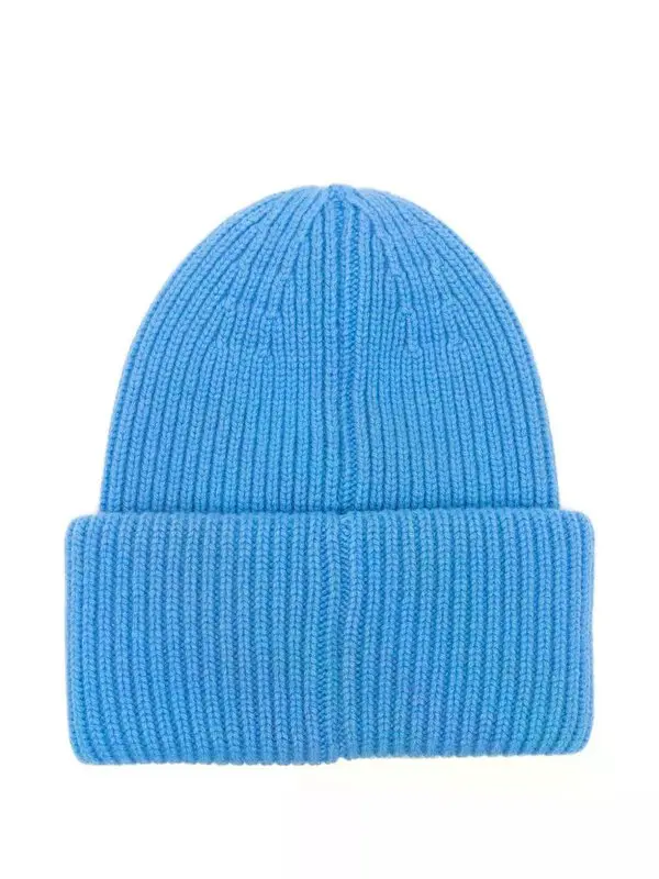 Moncler Logo-appliqué Beanie - Blue