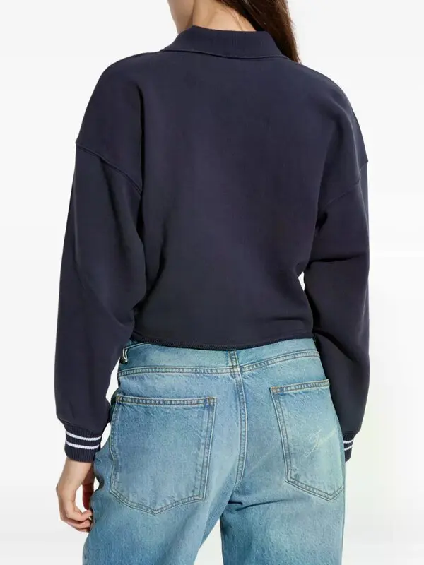 Off-White Logo-embroidered Polo Sweatshirt - Blue