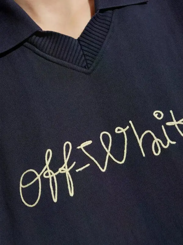 Off-White Logo-embroidered Polo Sweatshirt - Blue
