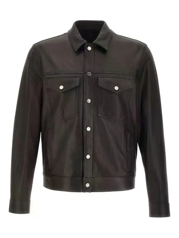 Tagliatore Leather Shirt Jacket