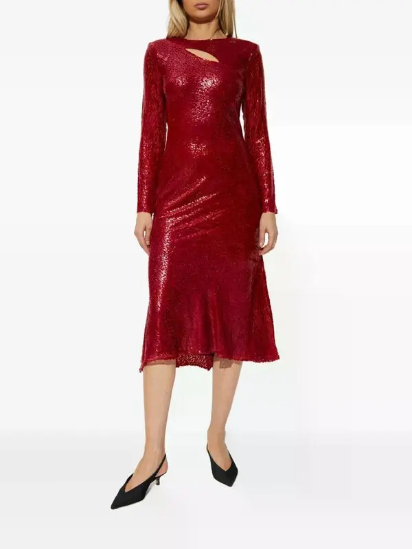 SELF-PORTRAIT Lurex-detail Silk Dress