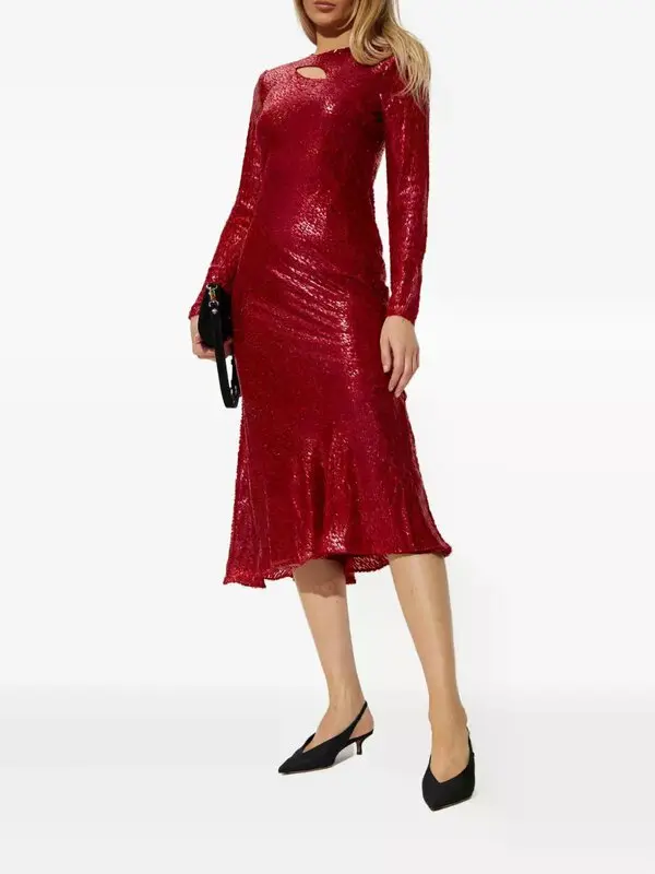 SELF-PORTRAIT Lurex-detail Silk Dress