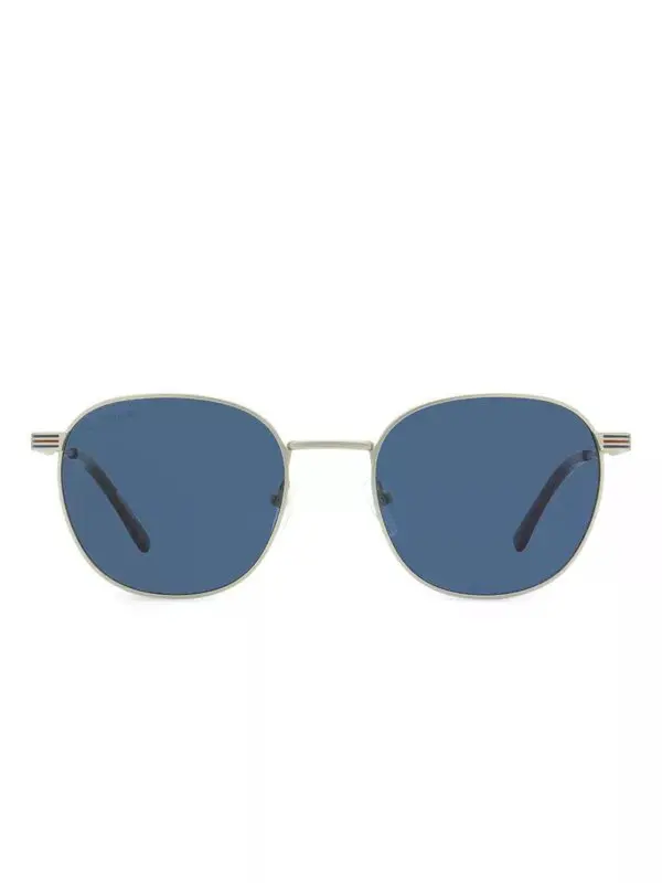 Lacoste Striped Oval-frame Sunglasses - Grey