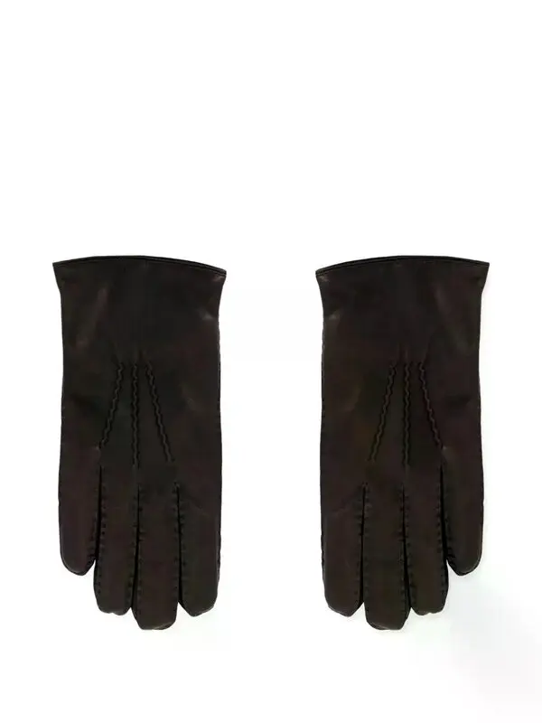 ORTIGNI Stitched Leather Gloves - Black