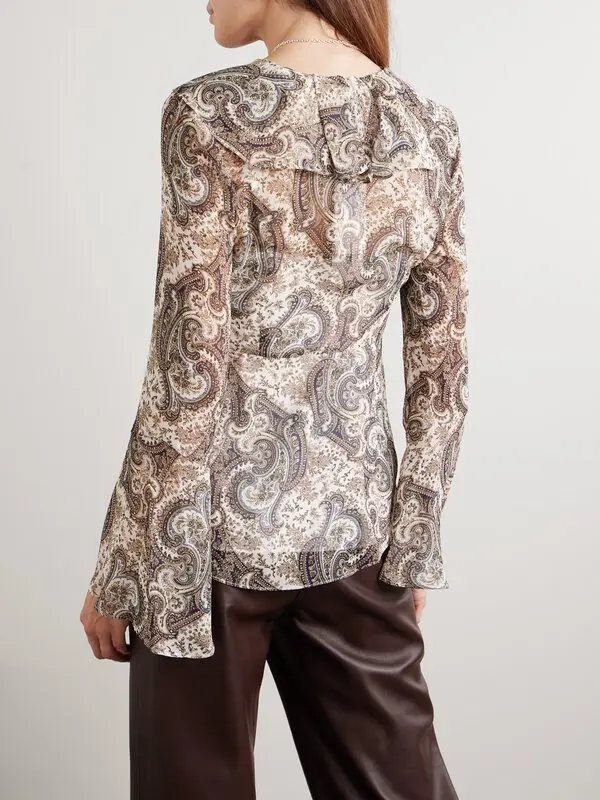 Veronica Beard Kyrie Paisley-print Silk-georgette Blouse