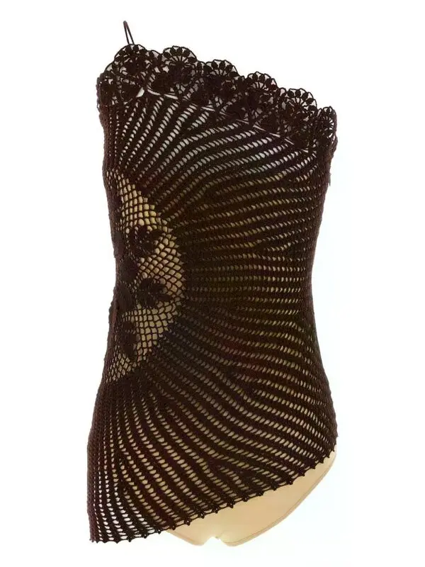 Magda Butrym Crochet One-shoulder Top