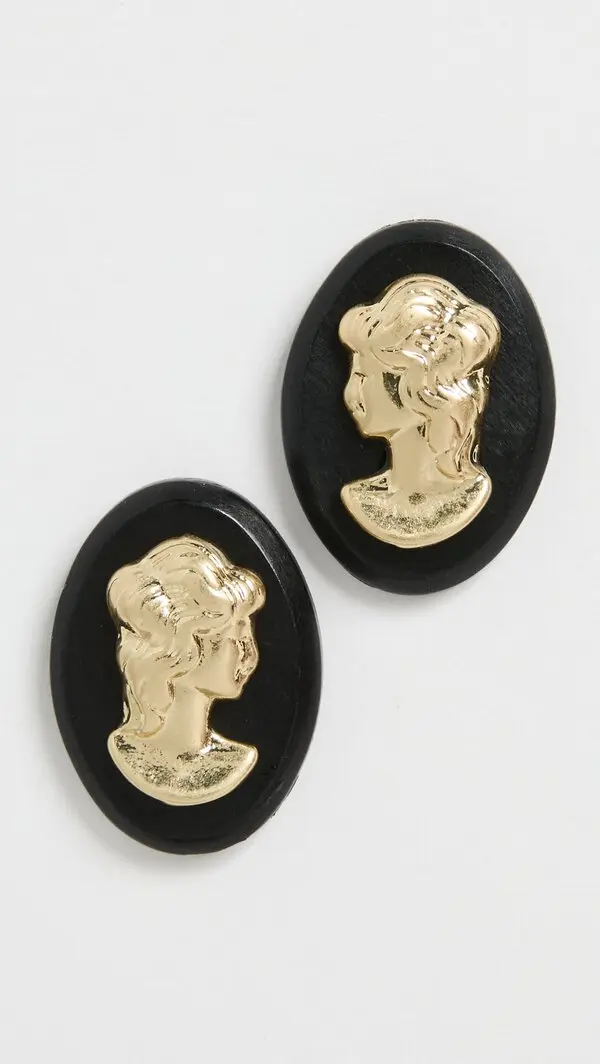 Clare V. Cameo Stud Earrings