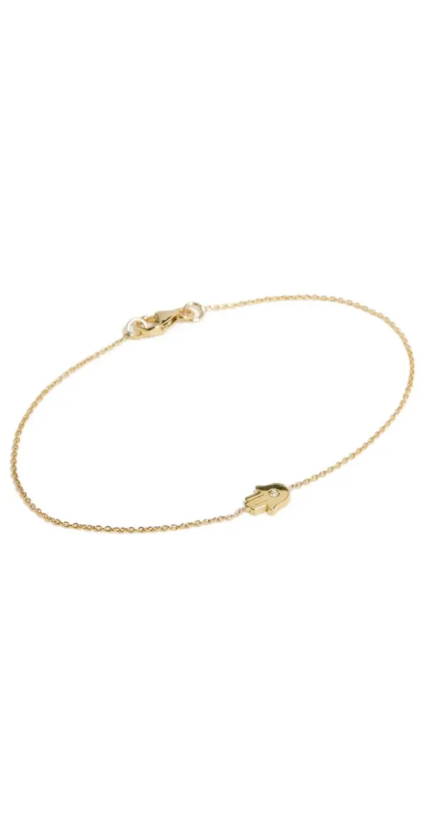 JENNIFER MEYER Mini Hamsa Diamond Bracelet - 18k Yellow Gold