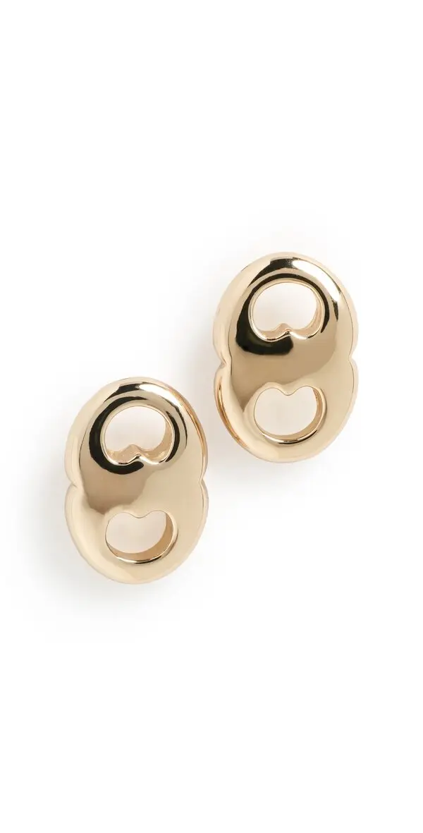 Tory Burch Gemini Link Stud Earrings - Light Brass