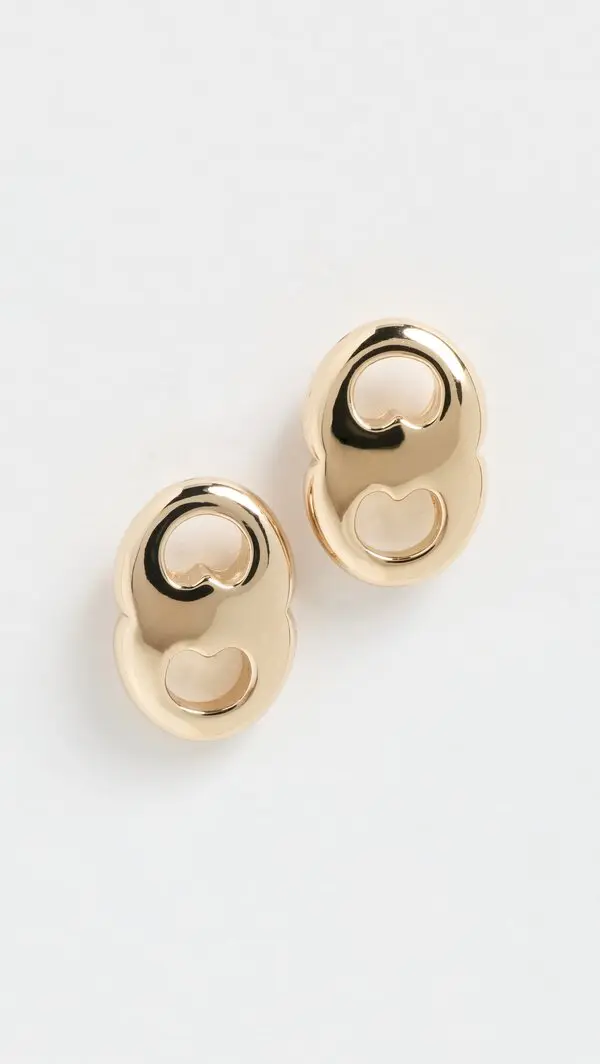 Tory Burch Gemini Link Stud Earrings - Light Brass