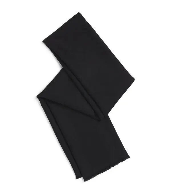 Harrods Wool Geometric Jacquard Scarf - Black